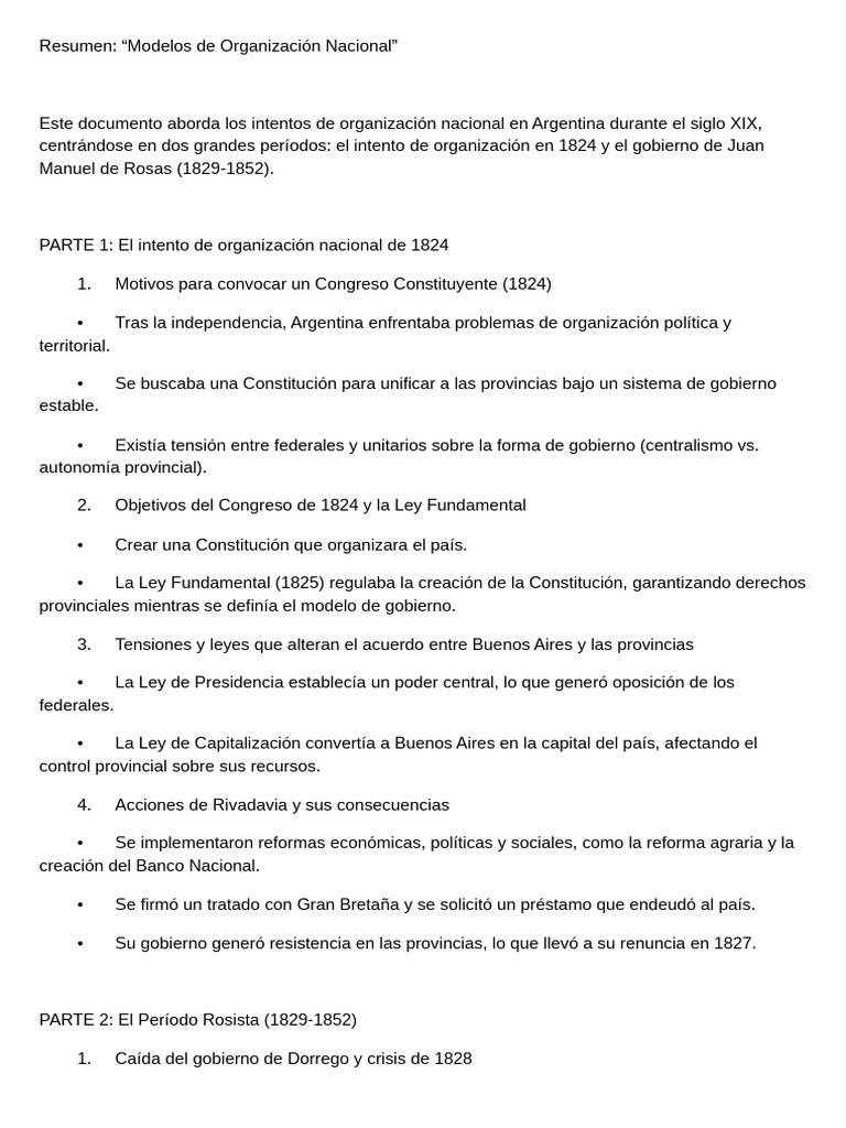 Organización Nacional en Argentina: 1824-1852 | PDF | América del Sur ...