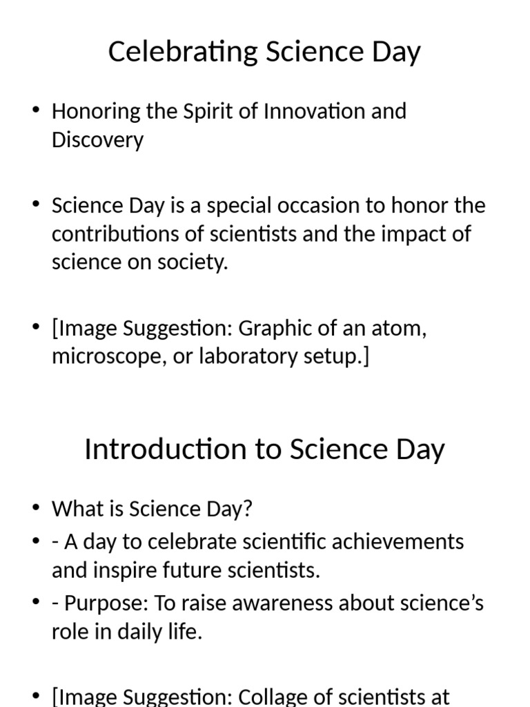 Celebrating Science Day: Impact & Innovations | PDF | Science | Space ...