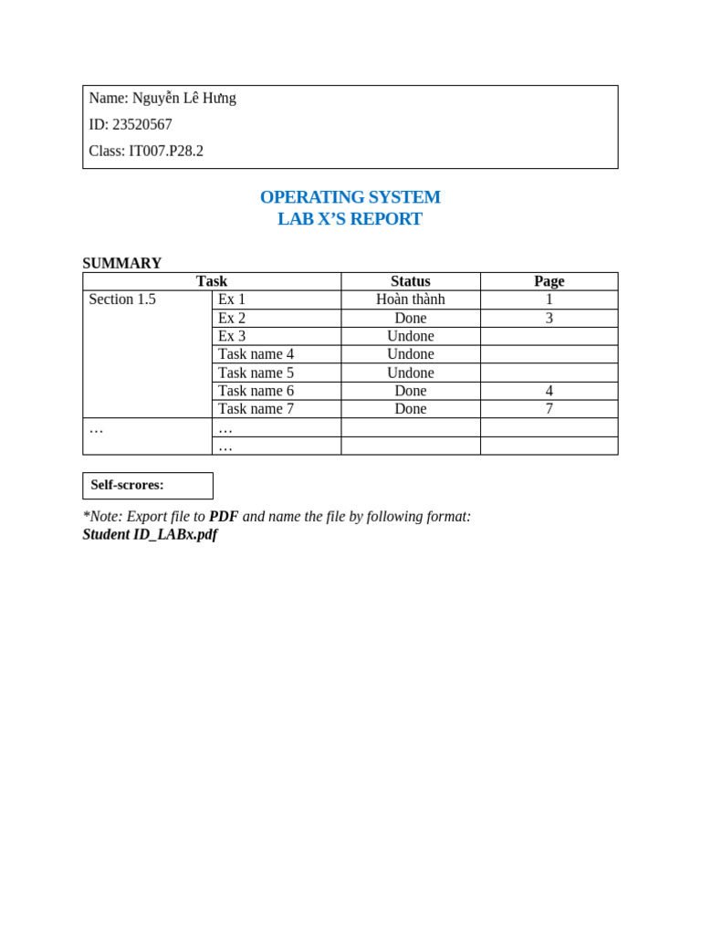 OS Lab1 BaoCao | PDF