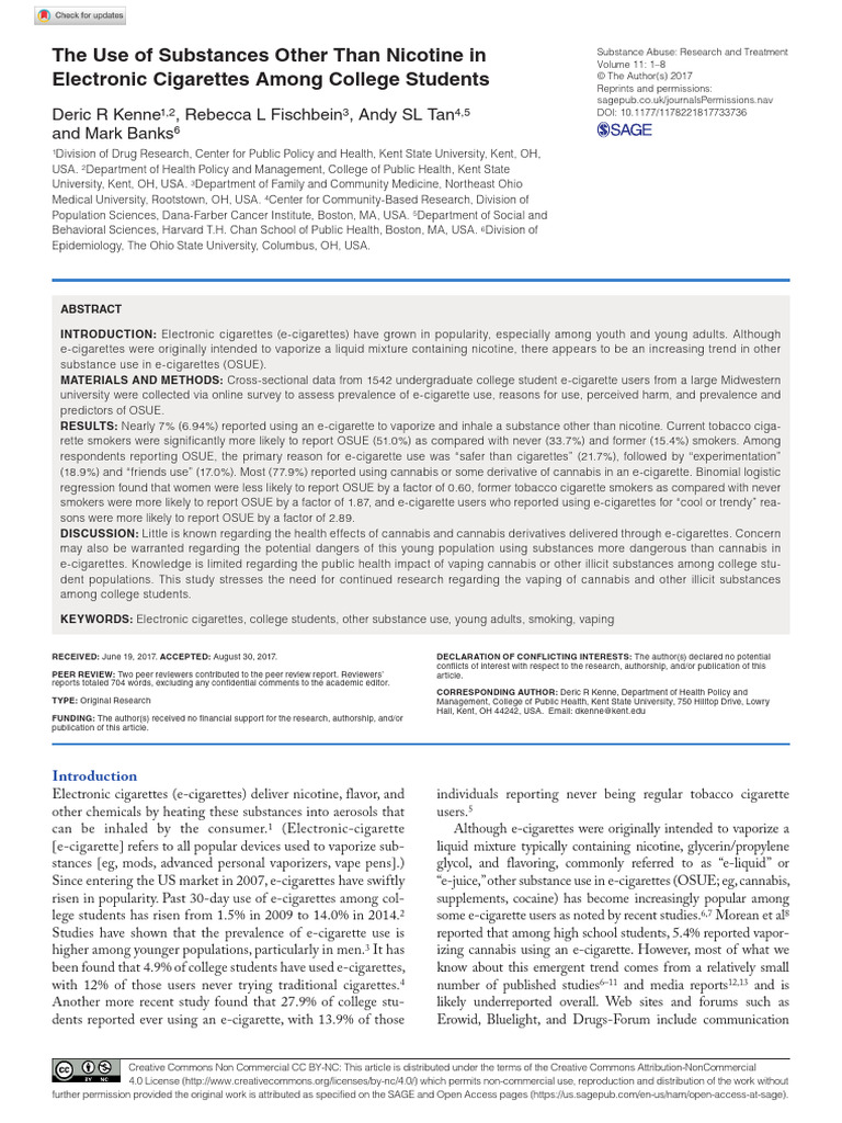 E-Cigarette Use Among College Students | PDF | Electronic Cigarette ...