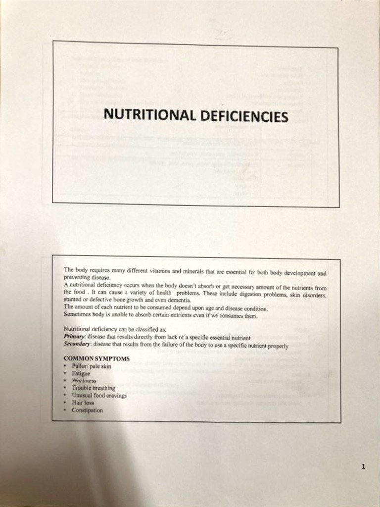 Nutritional Deficiency | PDF