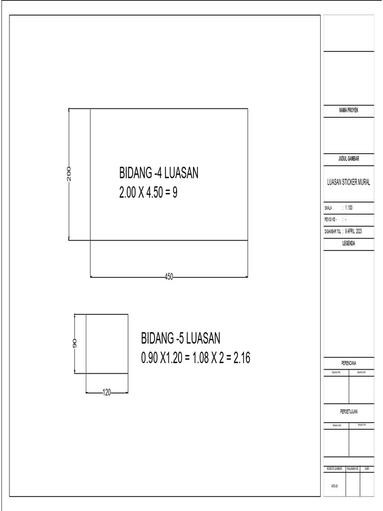 Luasan Sticker Mural Proyek ARS-00 | PDF