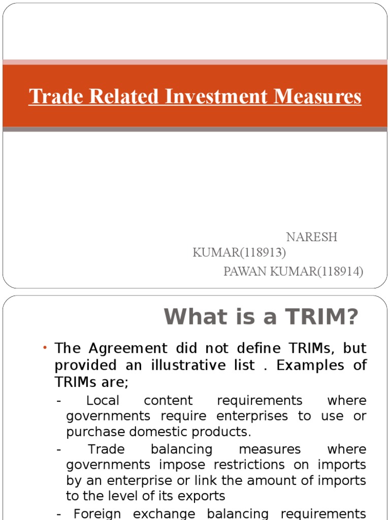 Trims | PDF | International Trade | International Business