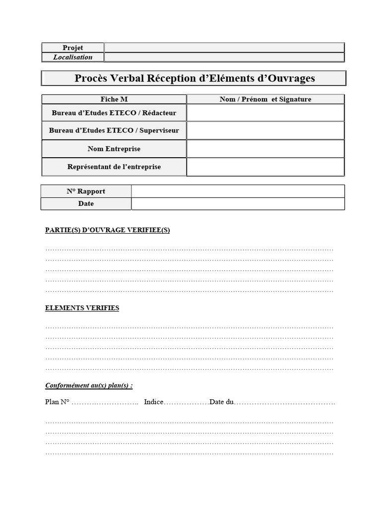 Fiche de Reception | PDF