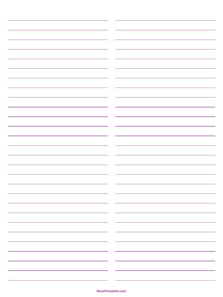 2 Column Purple Lined Paper Wide Ruled Watermarked 4 | PDF