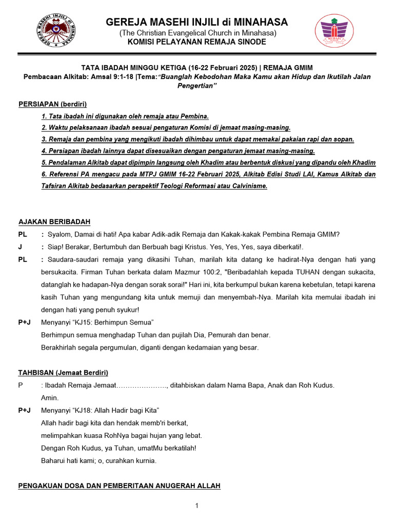 Ti Minggu III Remaja Gmim 2025 | PDF