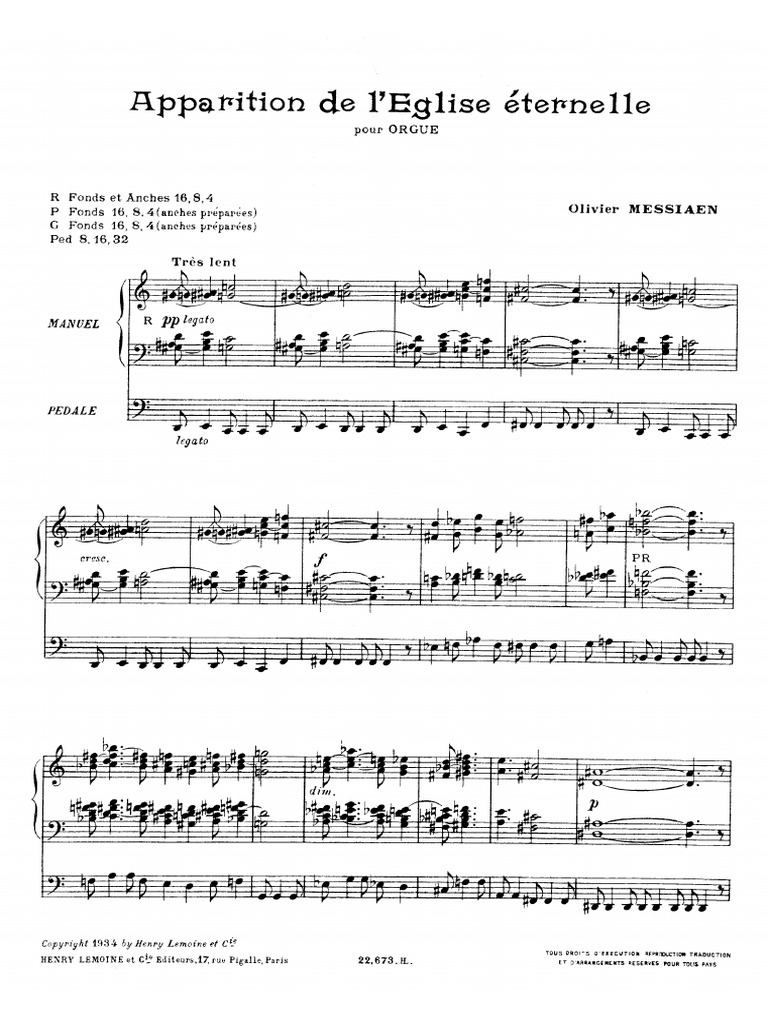 Apparition de L'église Éternelle - (Olivier Messiaen) | PDF