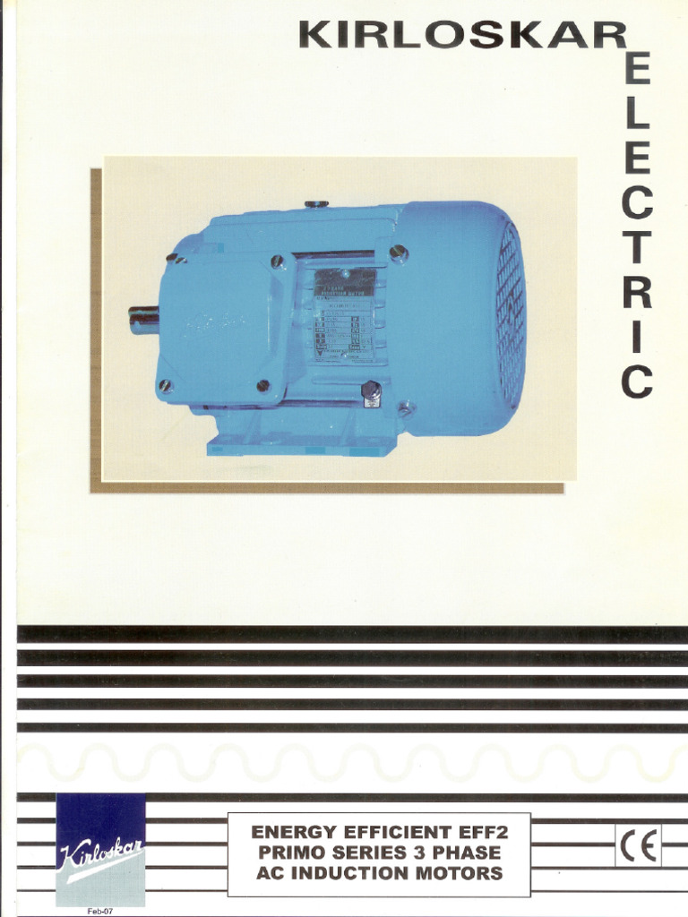 Kirloskar Primo 3 Phase Motors Overview | PDF | Electric Motor ...