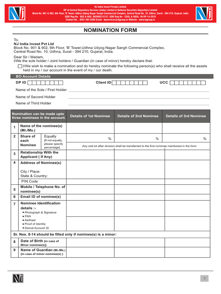 Multiple Nomination Form | PDF | Authentication | Access Control