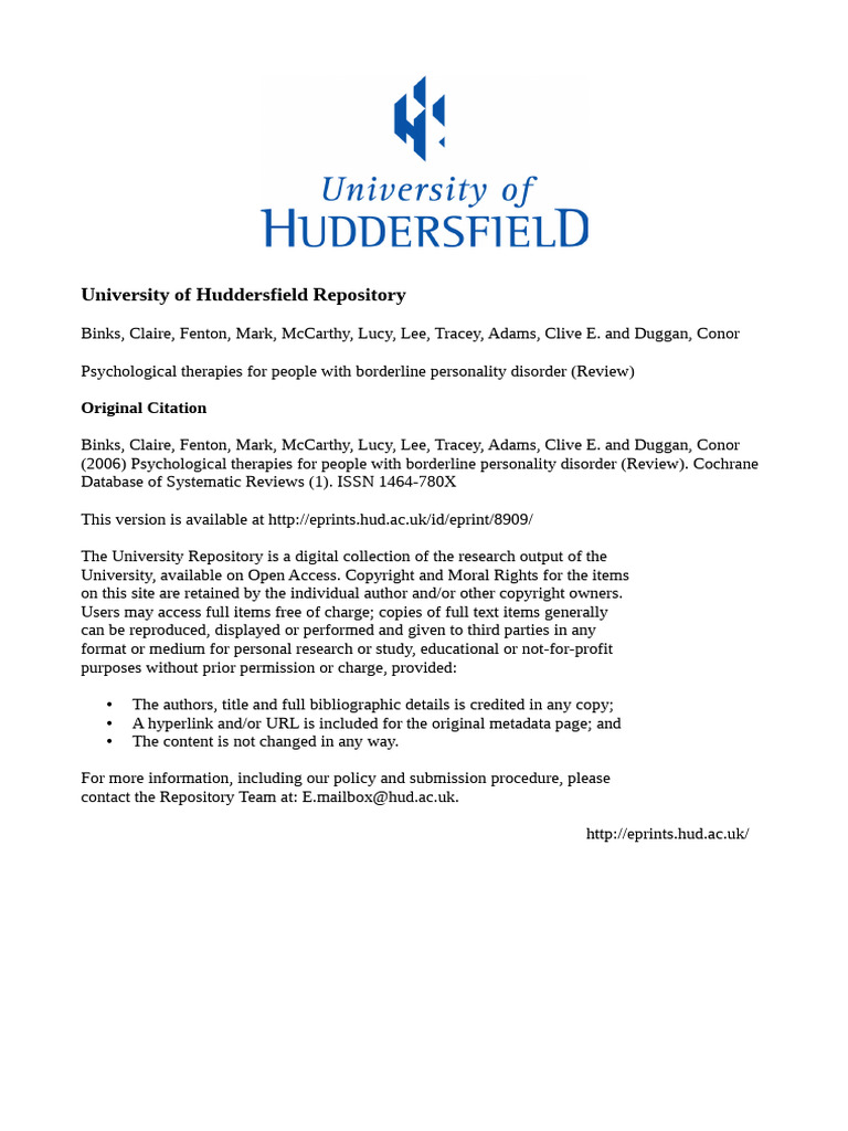 Lee Psychological | PDF | Mental Disorder | Personality Disorder
