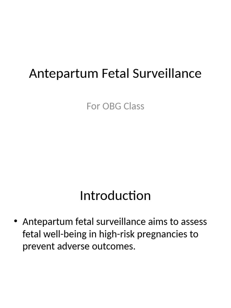 Antepartum Fetal Surveillance Overview | PDF