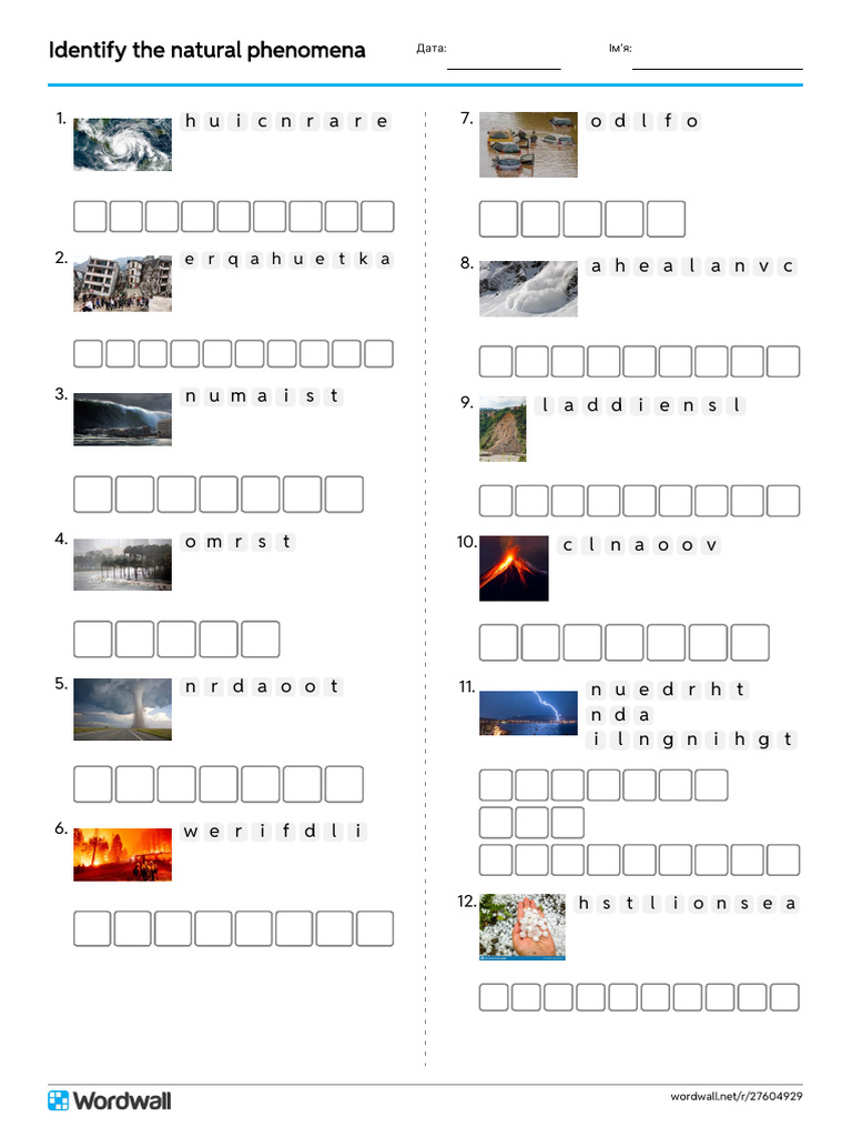 Identify Natural Phenomena Quiz | PDF