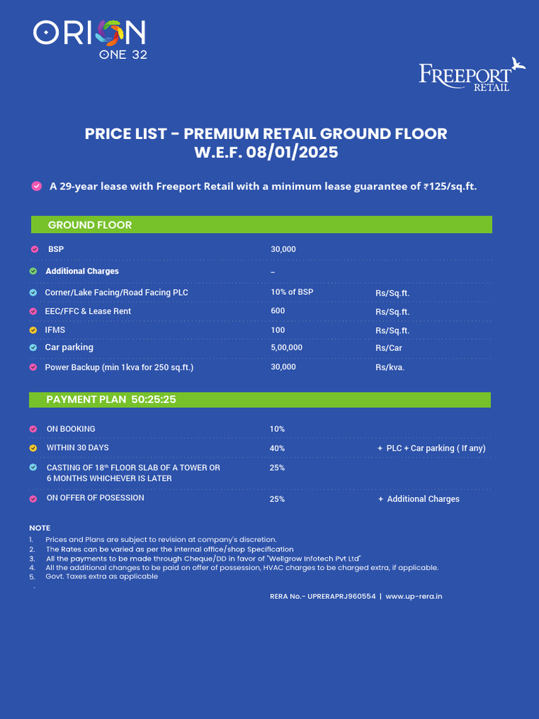 Price List Ground Floor Retail JAN 2025 | PDF