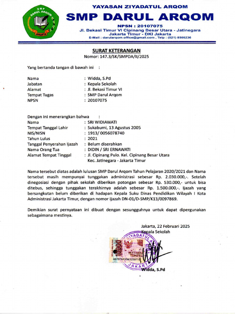 Bantuan Tebus Ijazah - Sri Widiawati | PDF