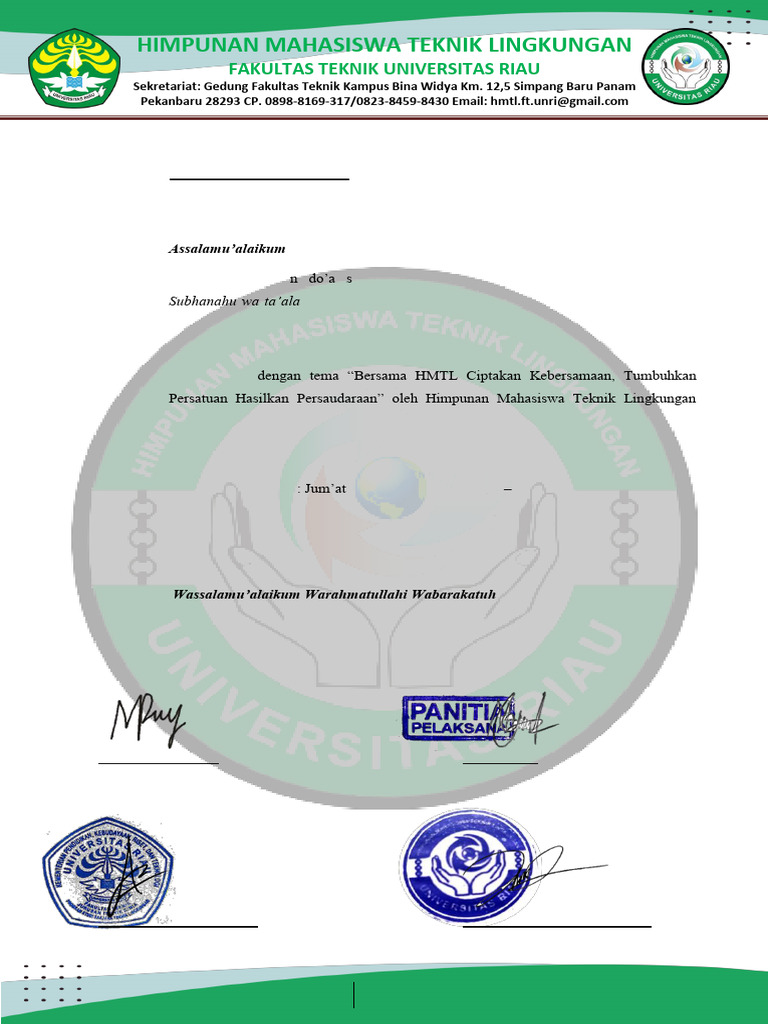 Permohonan Dana EFO 2024 HMTL UNRI | PDF