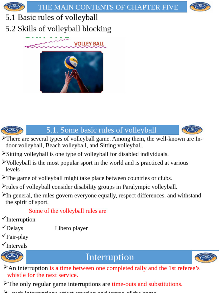 Volleyball Rules and Blocking Skills Guide | PDF | Volleyball | Sports