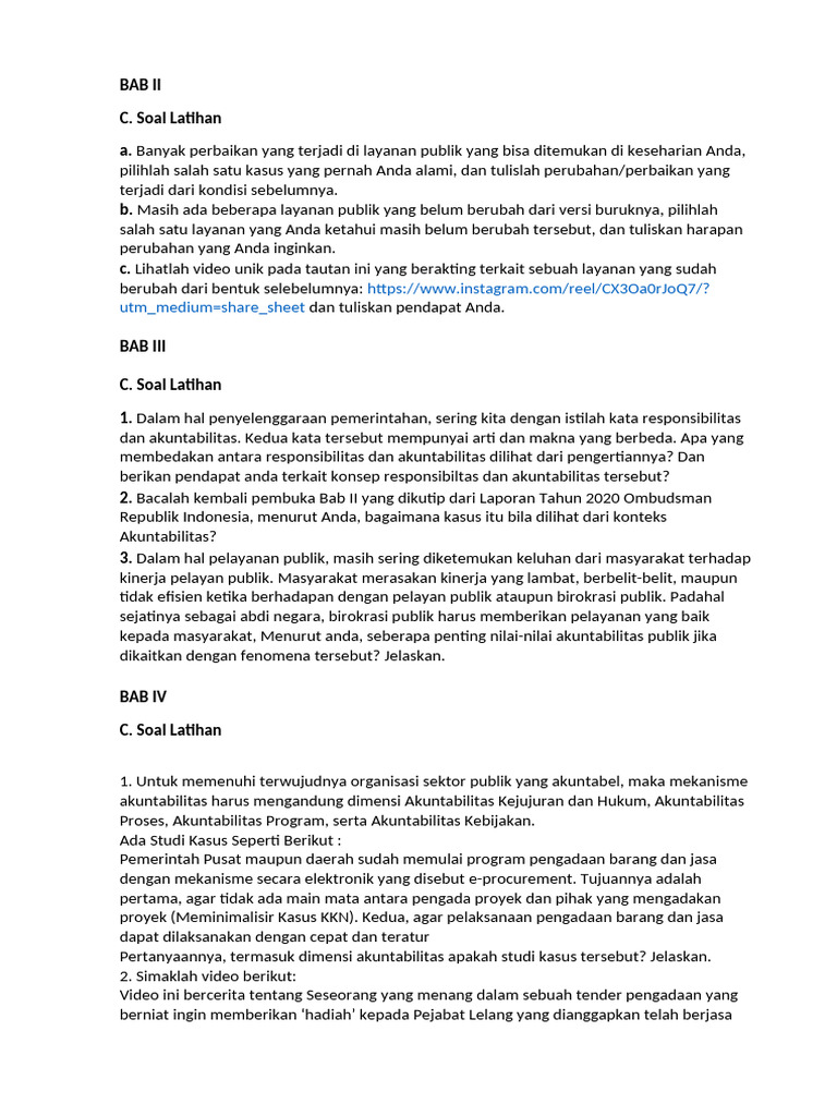 AGENDA II Nilai Nilai Dasar ASN Akuntabel 1 | PDF