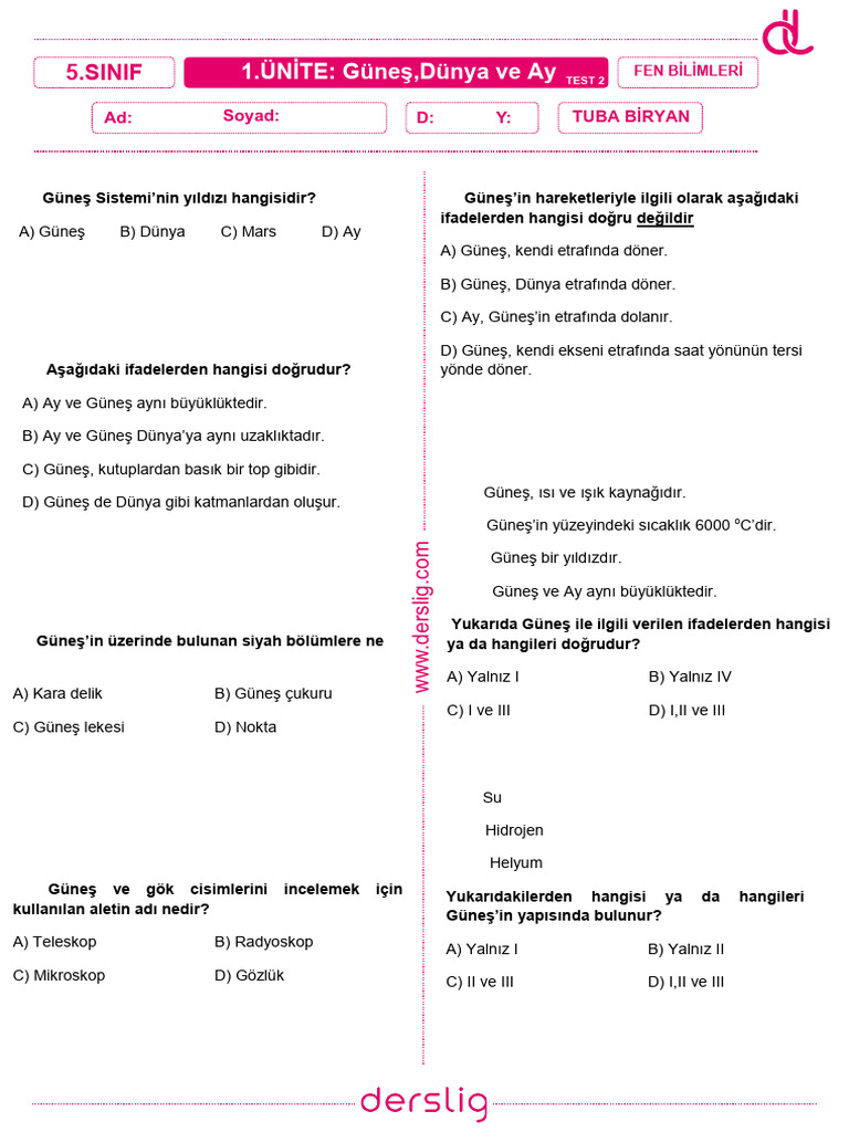 06 gunes-dunya-ve-ay-test-2 | PDF