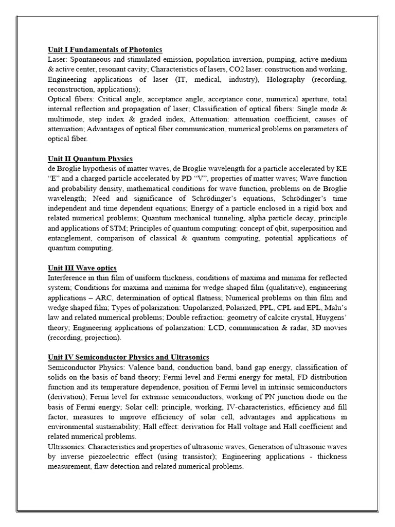 Engg Physics - Question Bank | PDF | Optical Fiber | Superconductivity