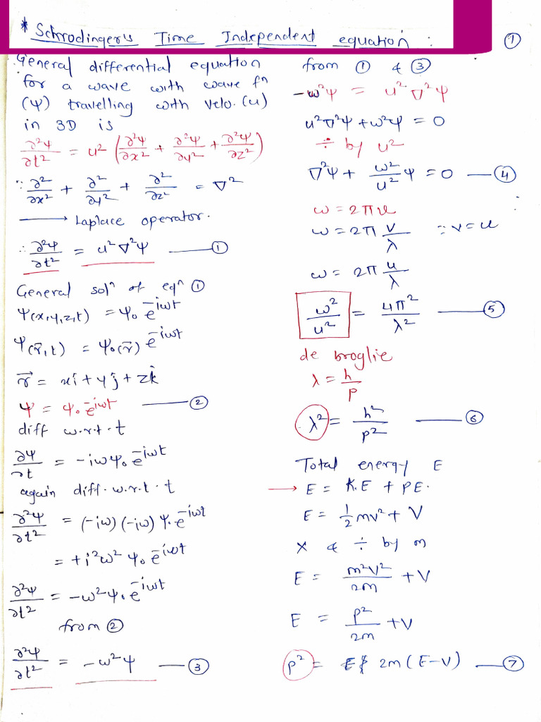 Schrodinger's Equations | PDF