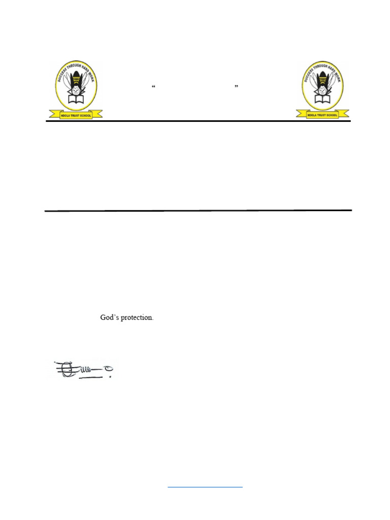 Ndola Trust School Mid-Term Break Notice | PDF