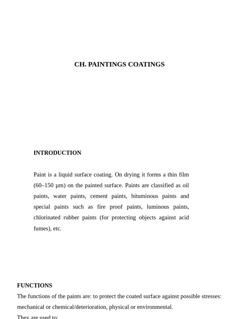 Ch7 Paintingscoatings | PDF | Paint | Materials