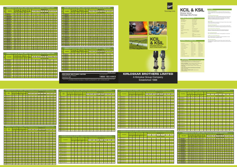 Kirloskar Vertical Multistage Pump Kcil | PDF | Alternating Current | Pump
