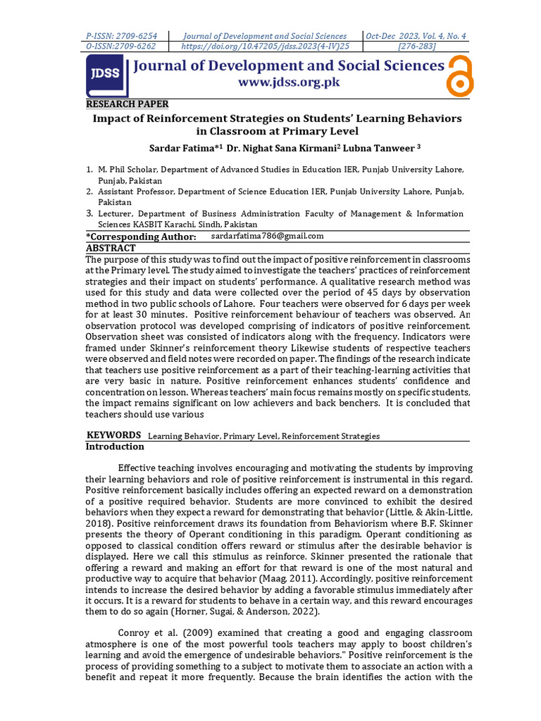 25.+Impact+of+Reinforcement+Strategies+on+Students’+Learning+Behaviors+in+Classroom+at+Primary ...