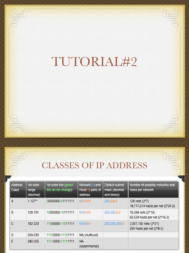Tutorial1 Ip Address Part2 | PDF