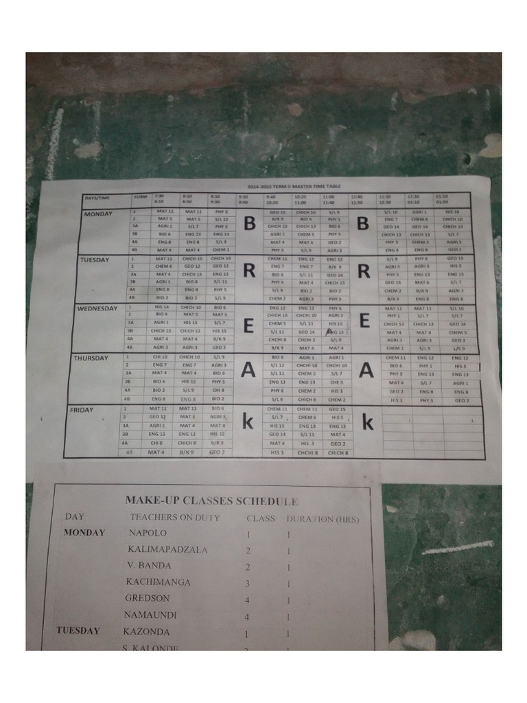 Time Table | PDF