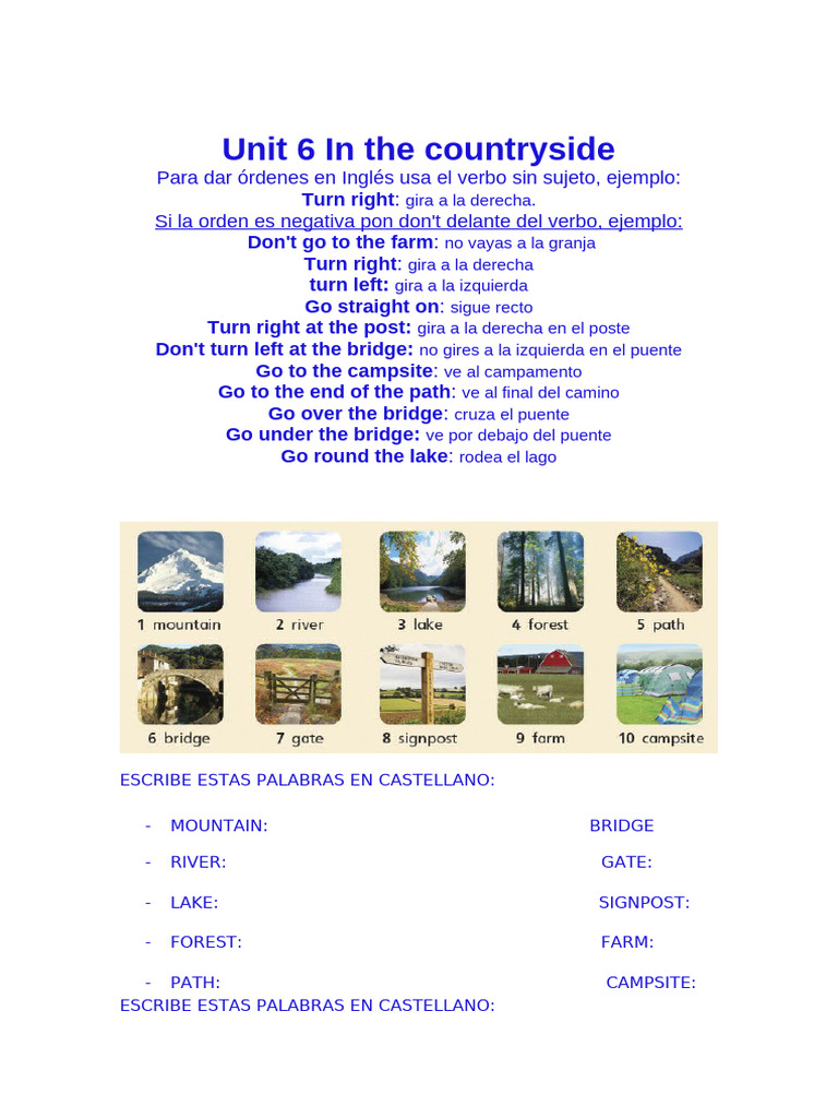 Unit 6 in The Countryside | PDF