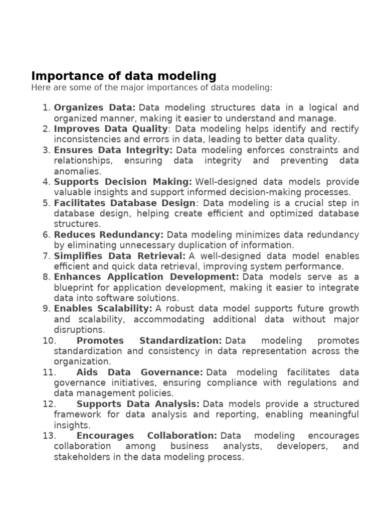 Importance of Data Modeling ss2 Week 3 | PDF | Data Model | Databases