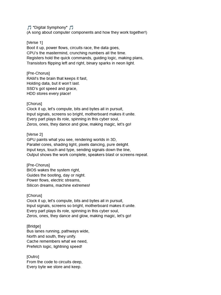 ChatGPT in Rendering Lyrics For A Made Up Song | PDF