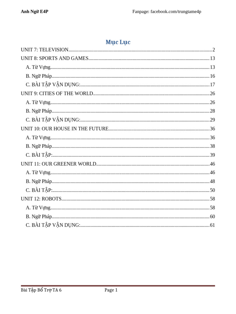 Đáp Án Btbt Ta6 Gs Hkii 2024 | PDF