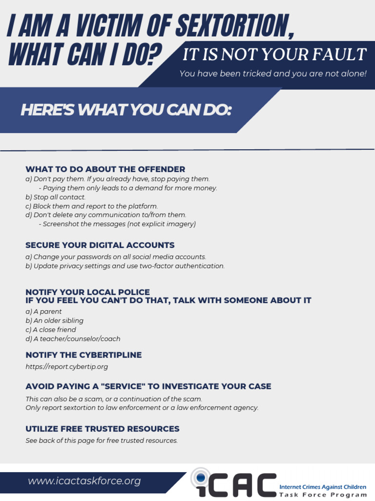 Sextortion: What Victims Should Do | PDF | Crimes | Crime & Violence