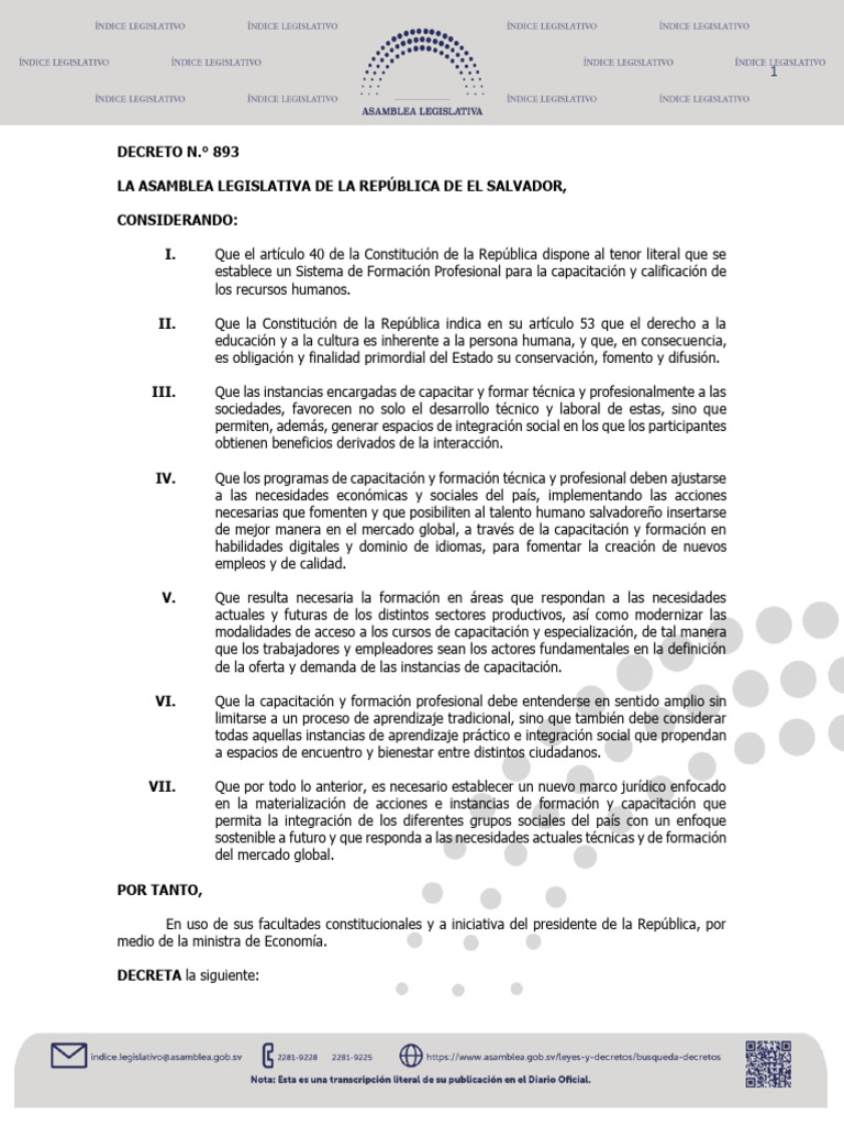 INCAF Ley Instituto Nacional de Capacitación y Formación 01dic2023 ...