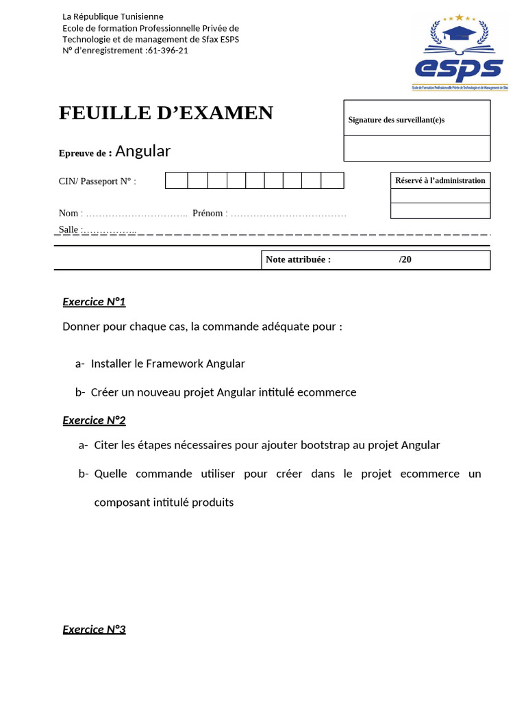 Examen Angular | PDF | Informatique | Logiciel
