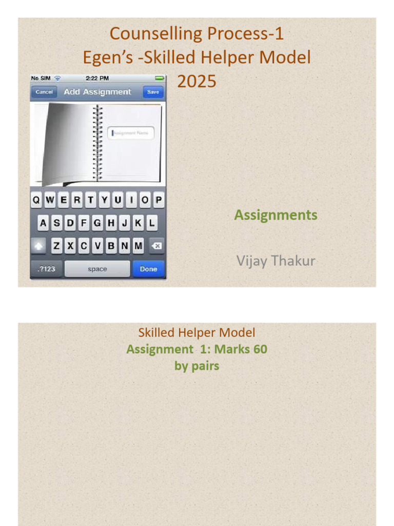 Egen's Skilled Helper Model Assignments | PDF
