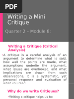 Critique Paper Template | PDF | Evaluation | Cognition