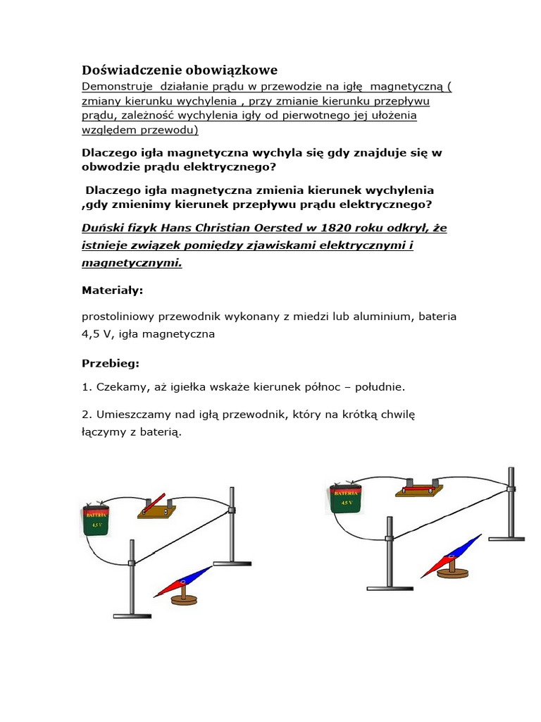 Doświadczenie Magnetyzm | PDF