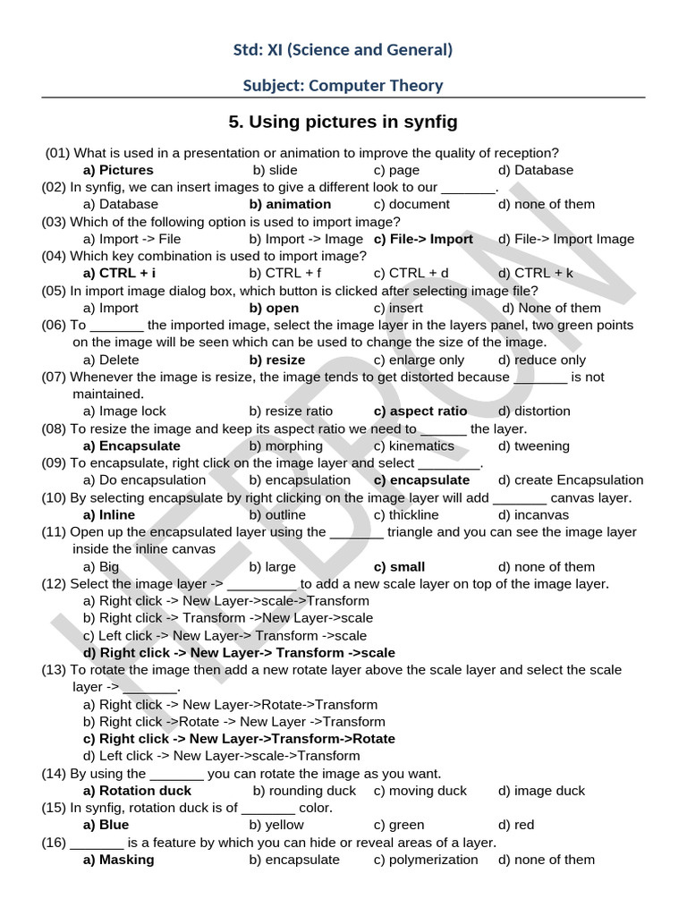 Unit - 05 Using Pictures in Synfig | PDF | Shape