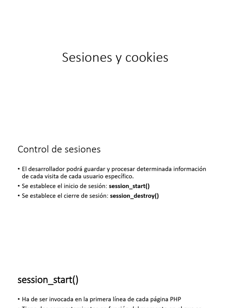 Sesiones y cookies | PDF | Cookie HTTP | Servidor web