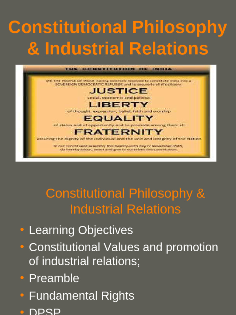 04 Constitutional Philosophy & Industrial Relations-1 | PDF | Justice ...