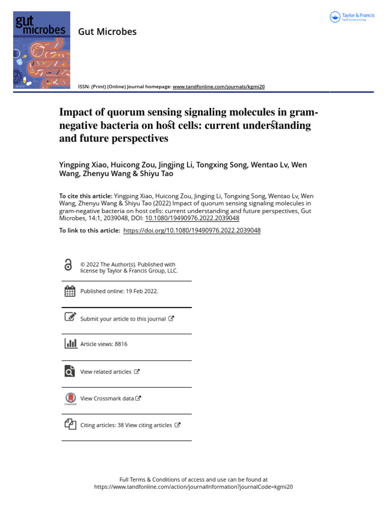 Impact of quorum sensing signaling molecules in gram-negative bacteria ...