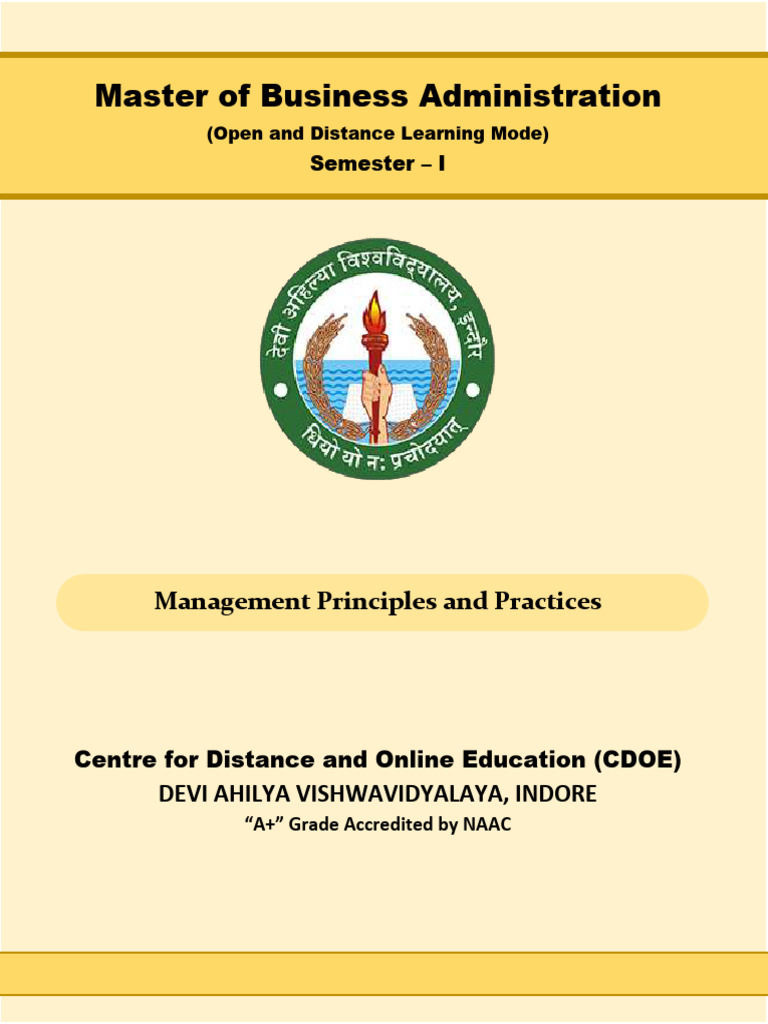 MBA-Sem I - Management Principles & Practices | PDF | Quality (Business ...