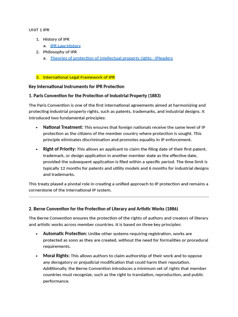 UNIT 1 IPR 6th semester | PDF | Intellectual Property | Trademark