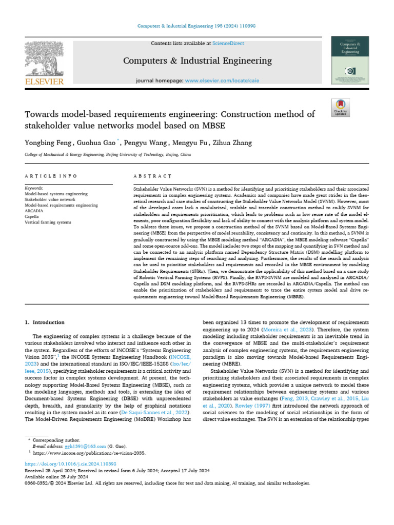 Feng 等 - 2024 - Towards model-based requirements engineering Construction method of stakeholder ...