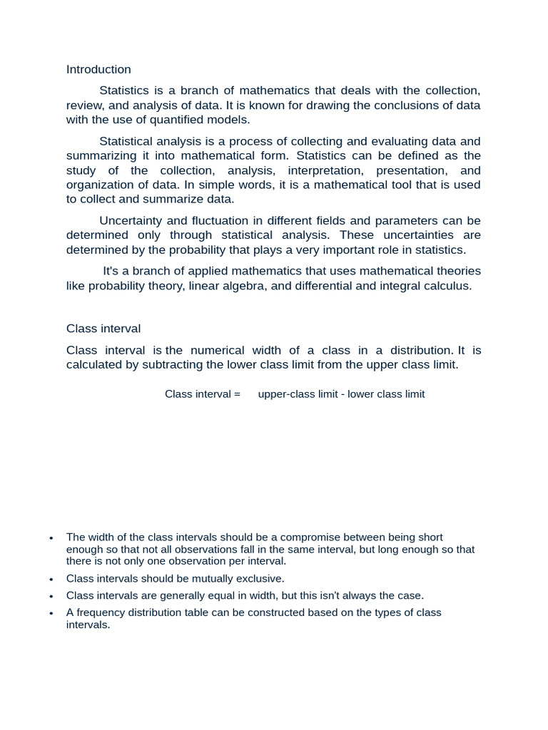 Understanding Statistical Concepts | PDF | Statistics | Interval (Mathematics)