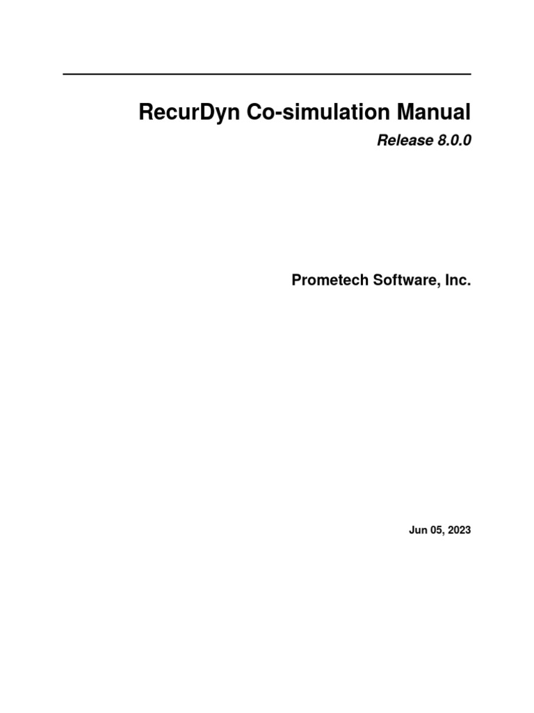 RecurDyn CosimulationManual | PDF | Computer File | Directory (Computing)