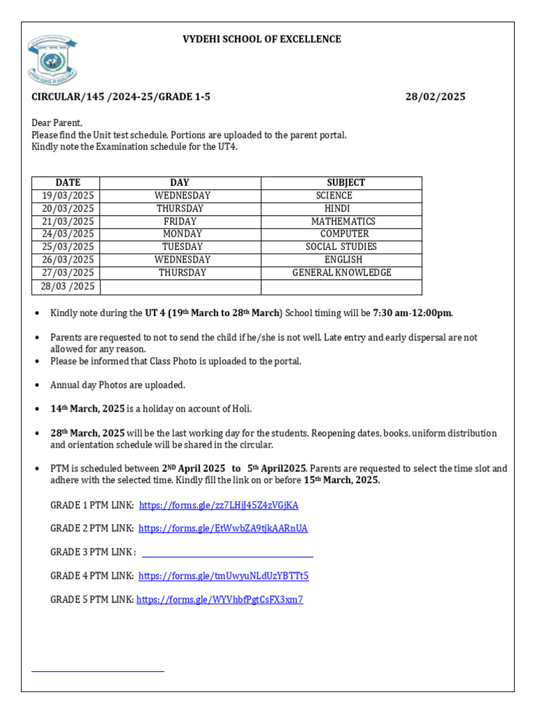 742_EXAM CIRCULAR UT 4-2025 | PDF